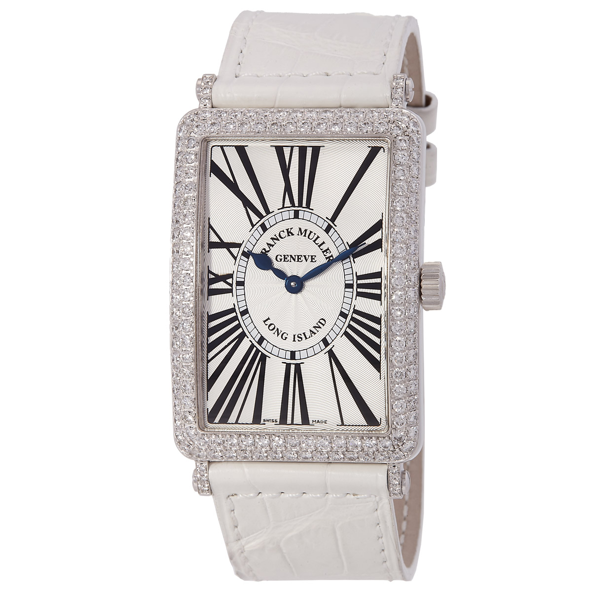 Franck Muller Long Island Quartz Diamond Silver Dial Ladies Watch 1002 ...