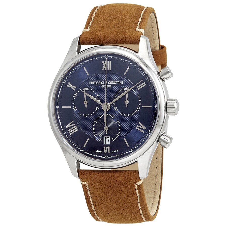 Frederique Constant Classics Chronograph Quartz Blue Dial Men's Watch ...