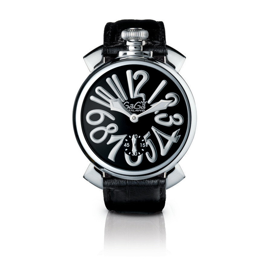 Gaga Milano Manuale 48 Steel Black Dial Men's Watch 5010MN04S0LABK0 ...