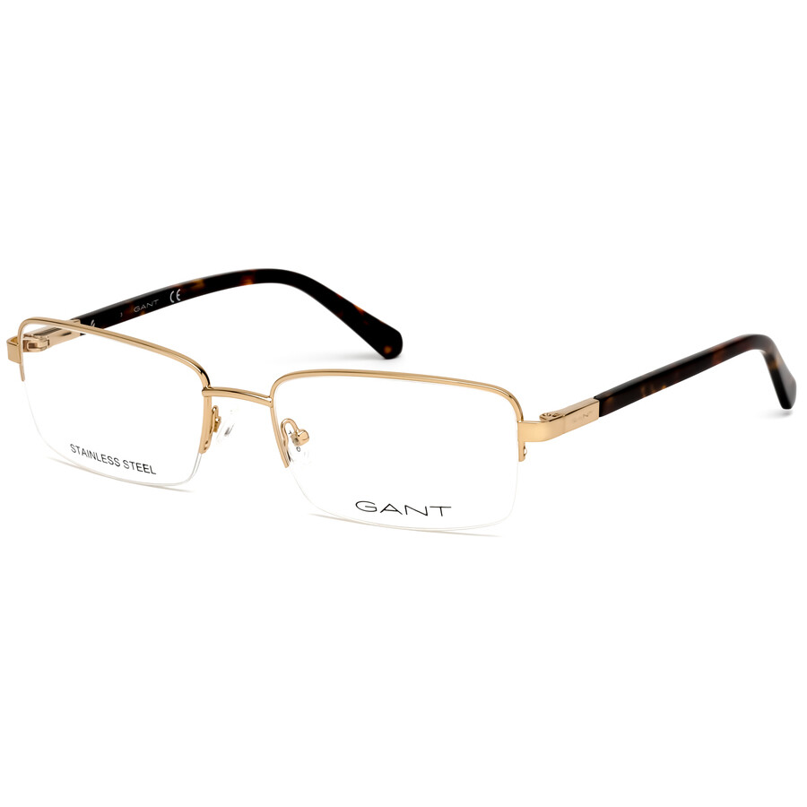 Gant Men's Gold Tone Square Eyeglass Frames GA322003257 889214159243 ...