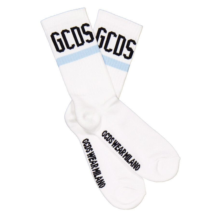 Gcds Logo-Embroidered Ribbed Socks in Blue A1OU3800KC7-BABY BLUE ...