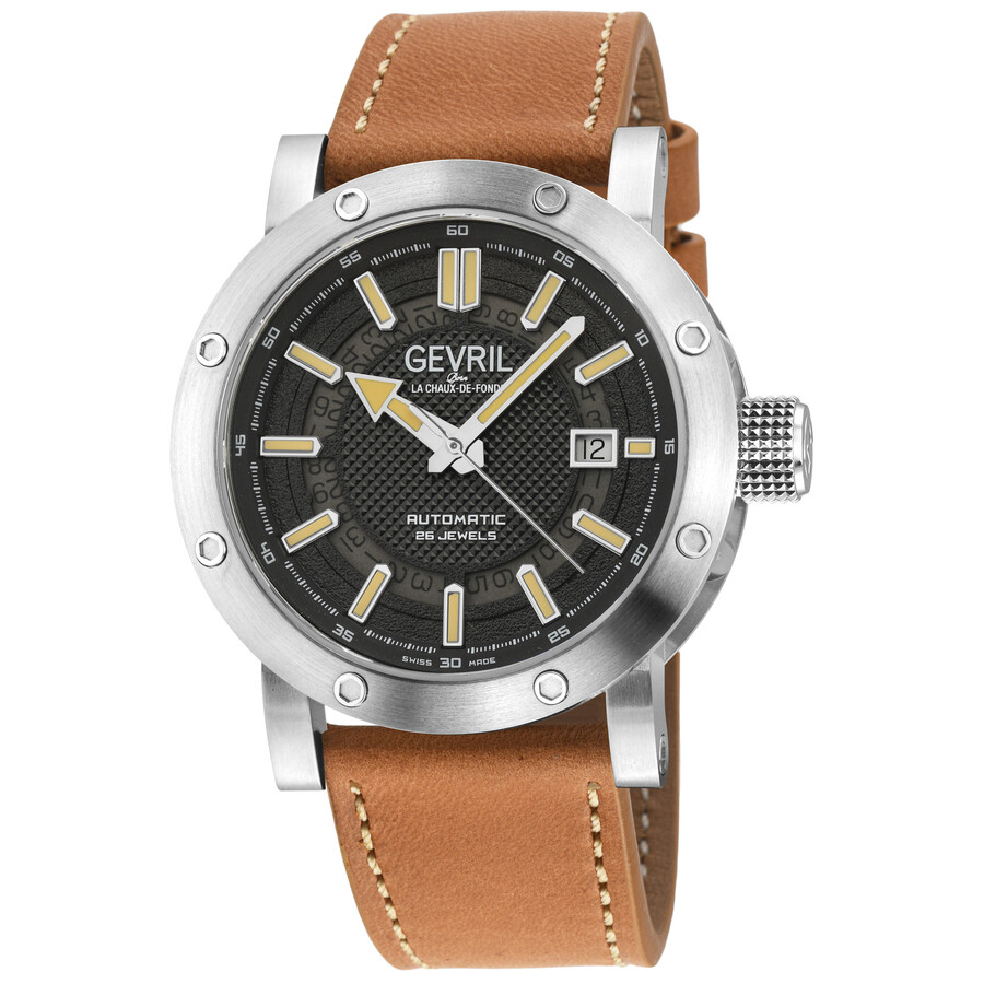 Gevril Flat Iron Automatic Black Dial Men's Watch 43700 840840147066 ...