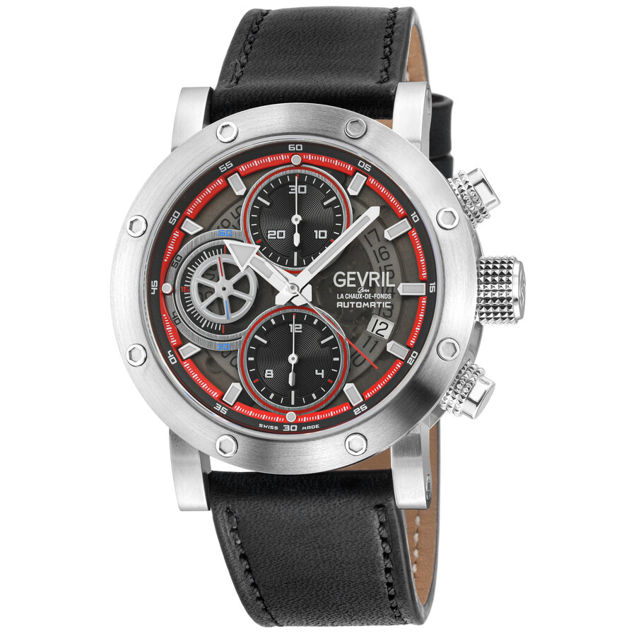 Gevril Flat Iron Chronograph Automatic Grey Dial Men's Watch 43710 ...