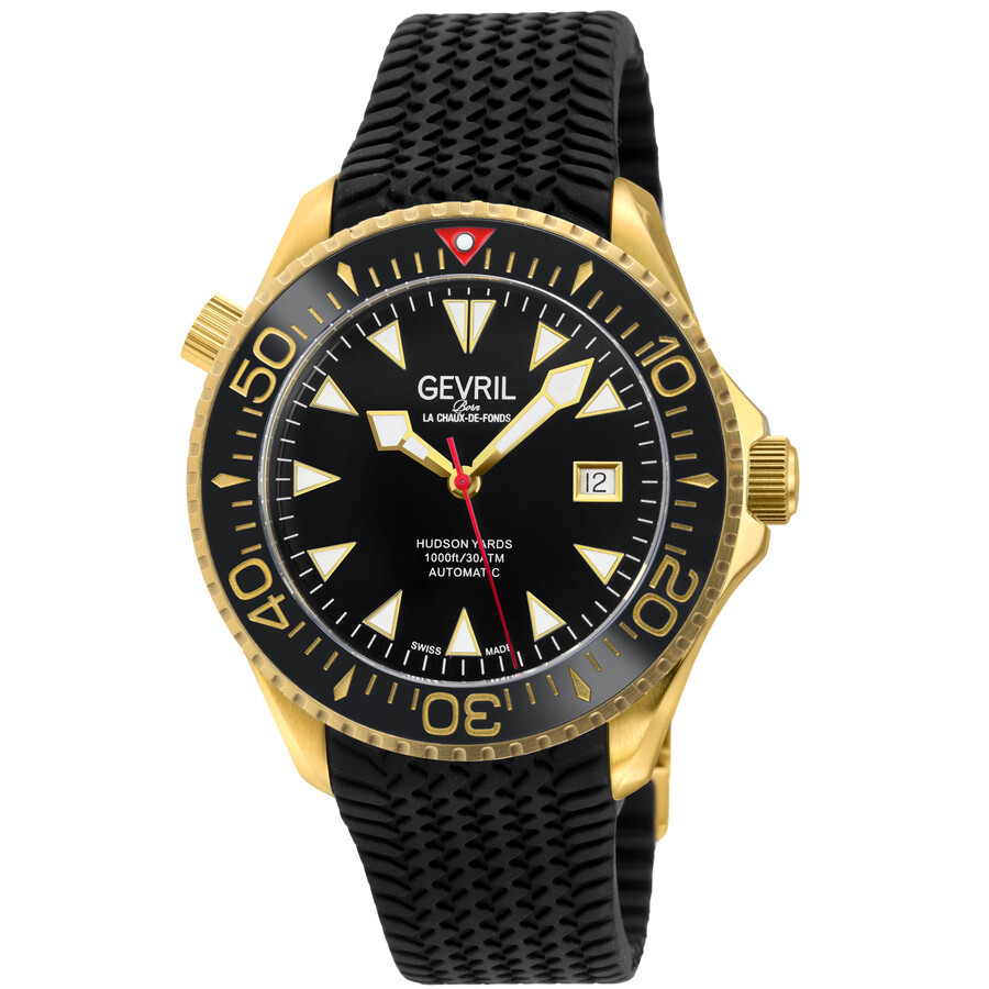 Gevril Hudson Yards Automatic Black Dial Men's Watch 48804R ...