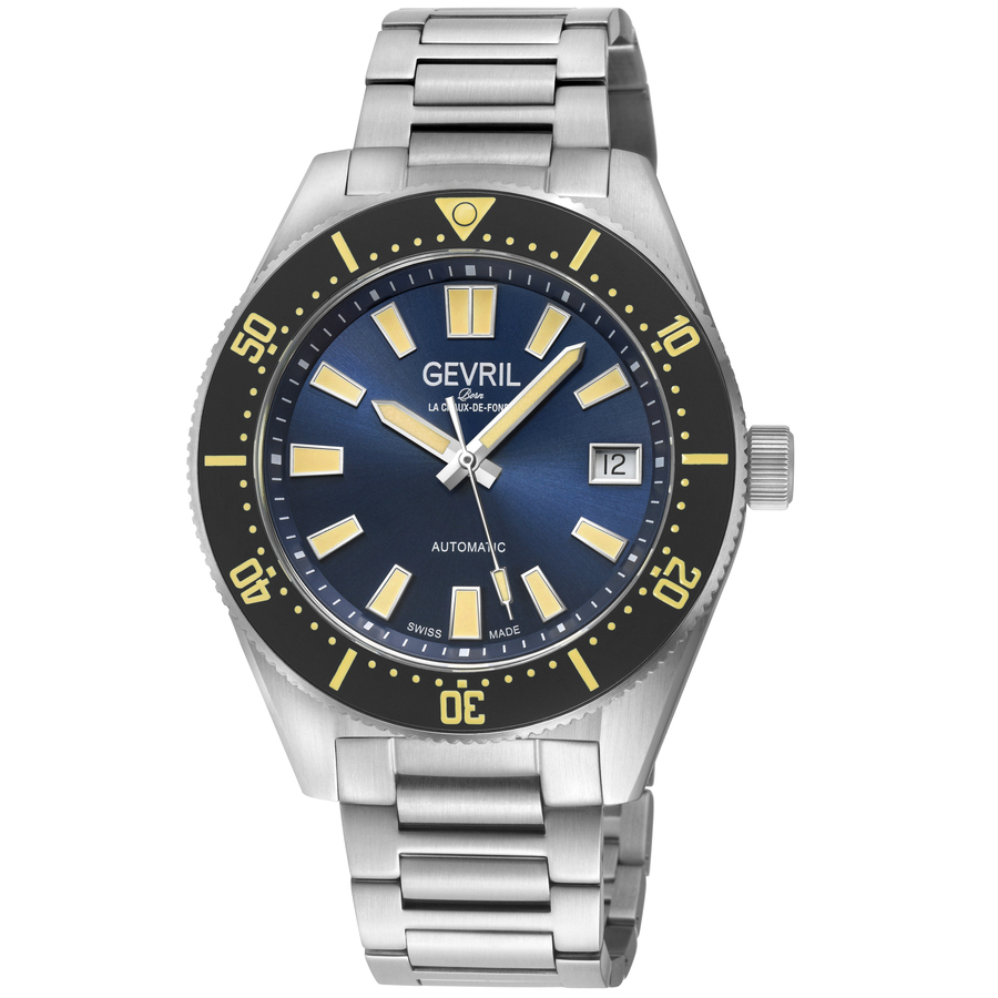 Gevril Mariner Row Automatic Blue Dial Men's Watch 46903B 840840149503 ...