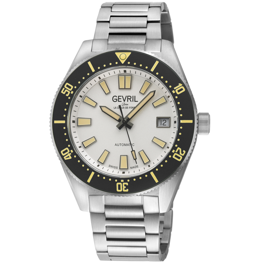 Gevril Mariner Row Automatic White Dial Men's Watch 46902B 840840149497 ...