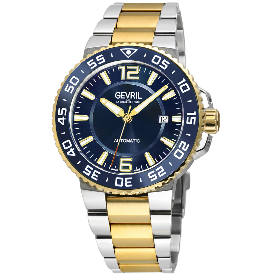 Gevril Riverside Automatic Blue Dial Men's Watch 46700 840840144379 ...