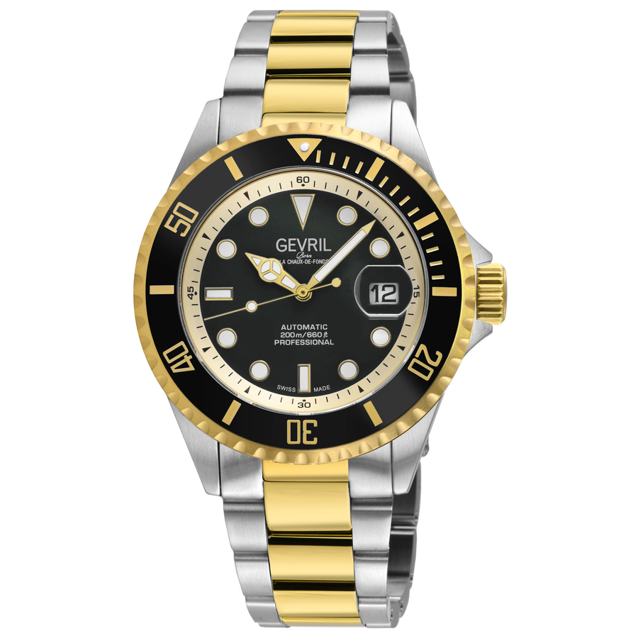 Gevril Wall street Automatic Black Dial Men's Watch 41855A 840840144843 ...