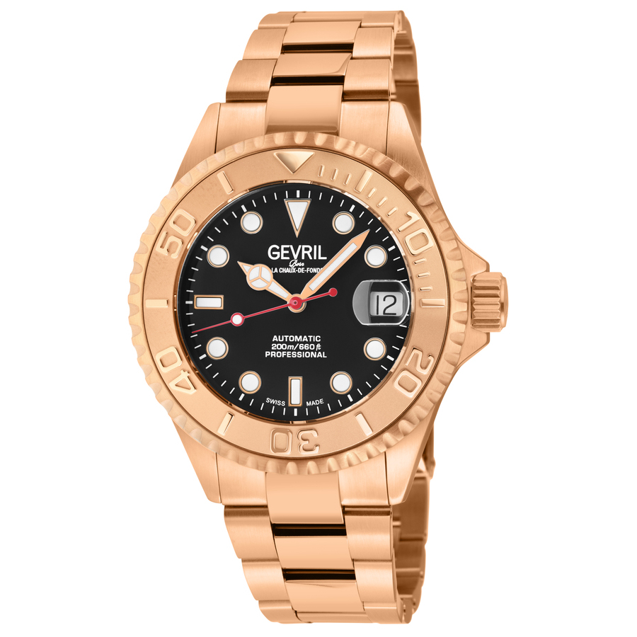 Gevril Wall Street Automatic Black Dial Men's Watch 4757B 840840141682 ...