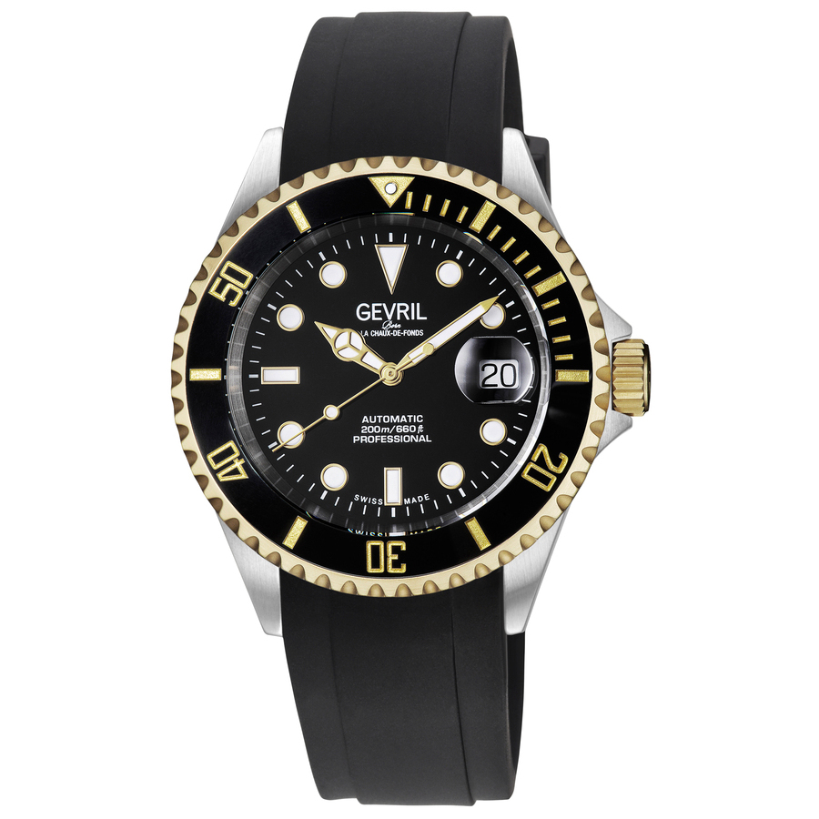 Gevril Wall Street Automatic Black Dial Men's Watch 4855R 840840150127 ...