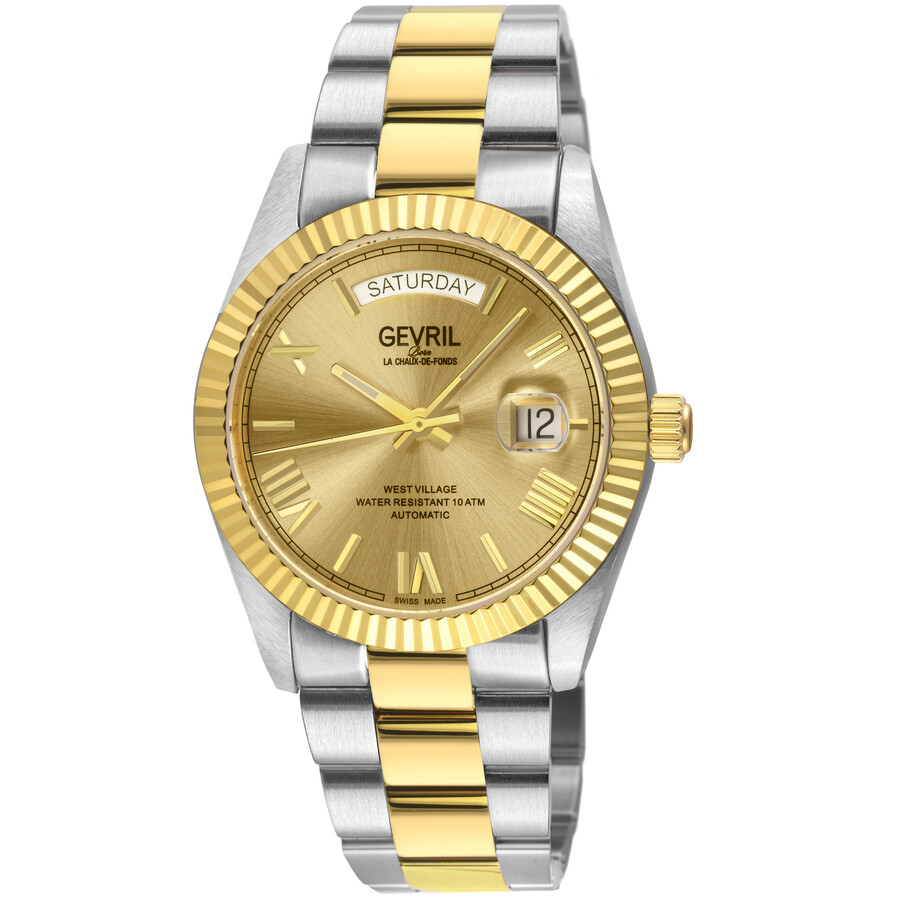 Gevril West Village Automatic Gold Dial Men's Watch 48956B 840840149657 ...
