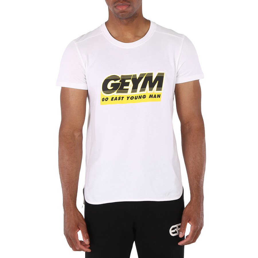 Geym Men's T-Shirt White Geym Logo T-Shirt, Brand Size Large CC18-601M ...