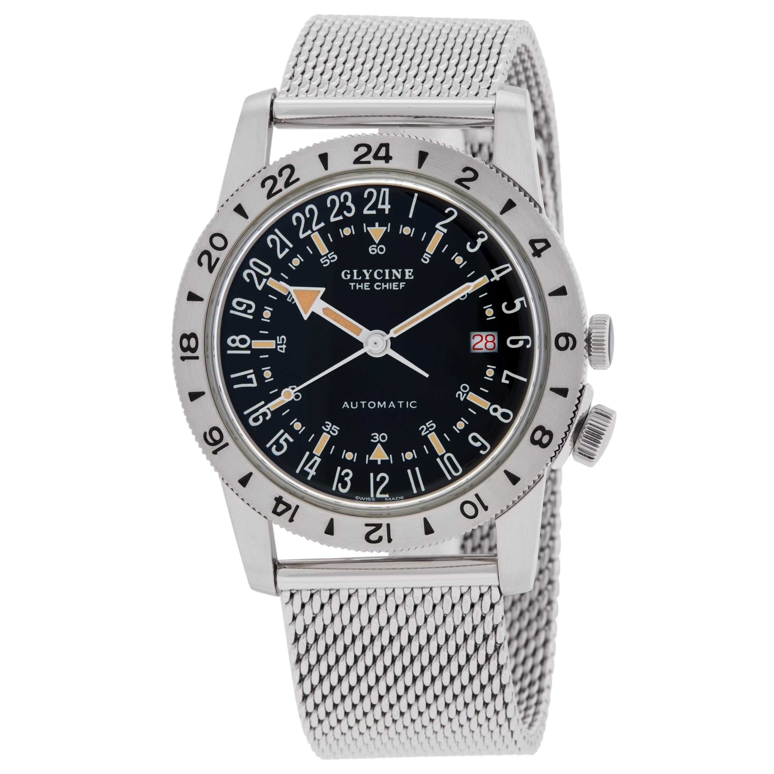 Glycine Airman Vintage The Chief Purist Automatic Black Dial Unisex ...