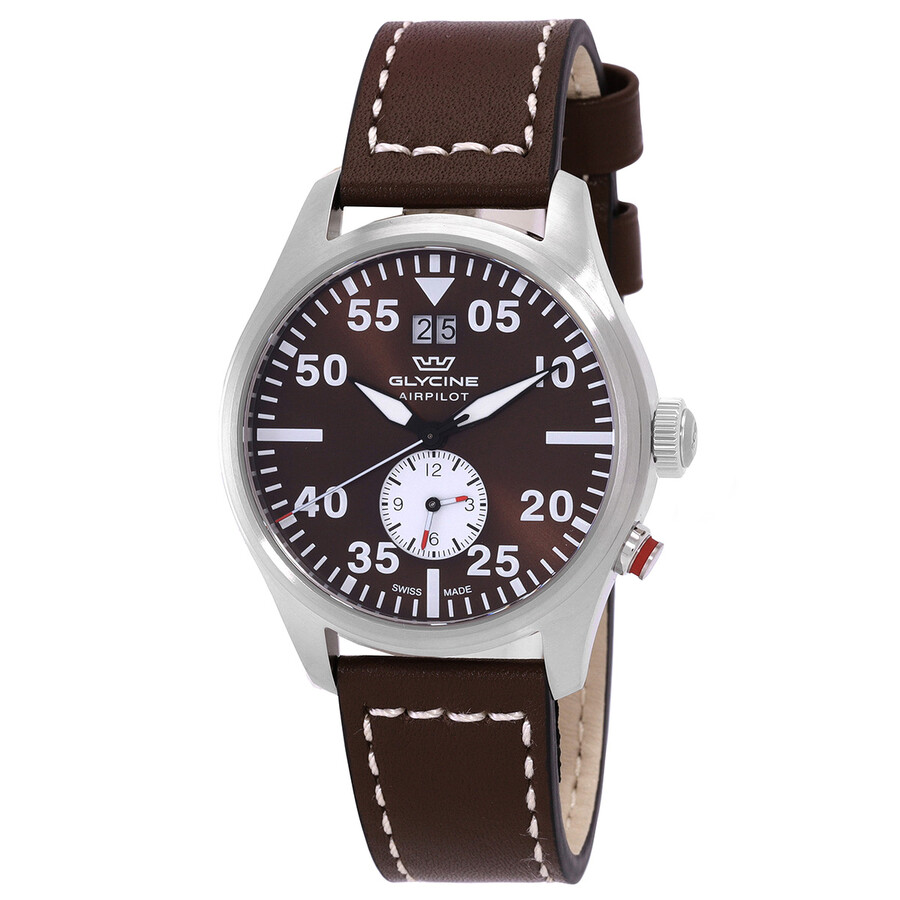 Glycine Airpilot Dual Time Quartz Brown Dial Men's Watch GL0452 ...