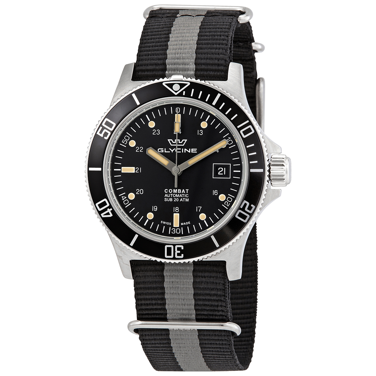 Glycine Combat Automatic Black Dial Unisex Watch GL0083 GL0083 v2 ...