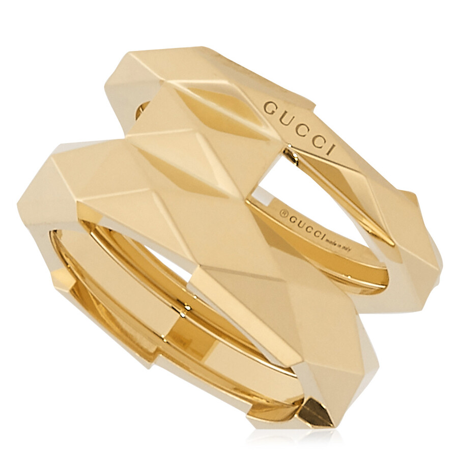 Gucci 18K Yellow Gold Link To Love Double Ring, Size 14 YBC745657001 - Ladies Jewelry, Link To ...