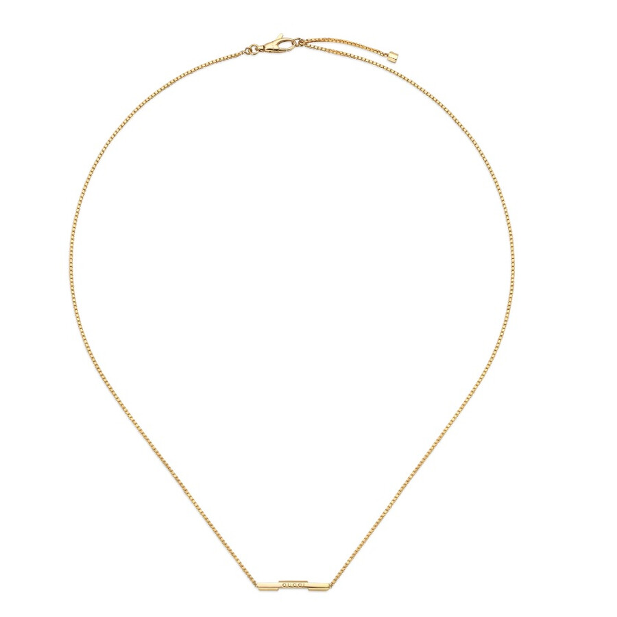 Gucci 18K Yellow Gold Link To Love Gucci Bar Necklace YBB66210800100U ...