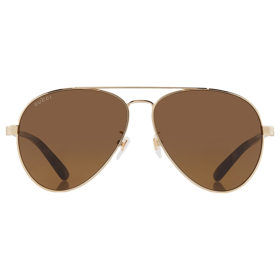 Gucci Brown Pilot Men's Sunglasses GG1288SA 002 61 889652413891 - Sunglasses - Jomashop