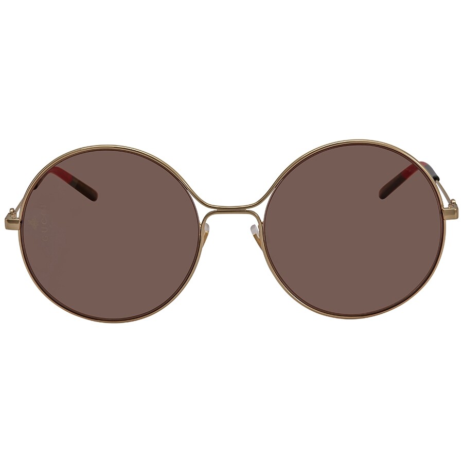 Gucci Brown Round Ladies Sunglasses GG0395S 002 58 - Gucci - Sunglasses ...