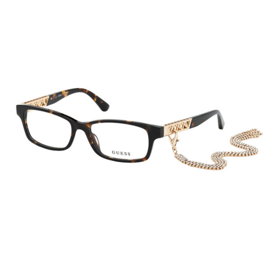 Guess Ladies Tortoise Square Eyeglass Frames GU278505252 889214145802 ...