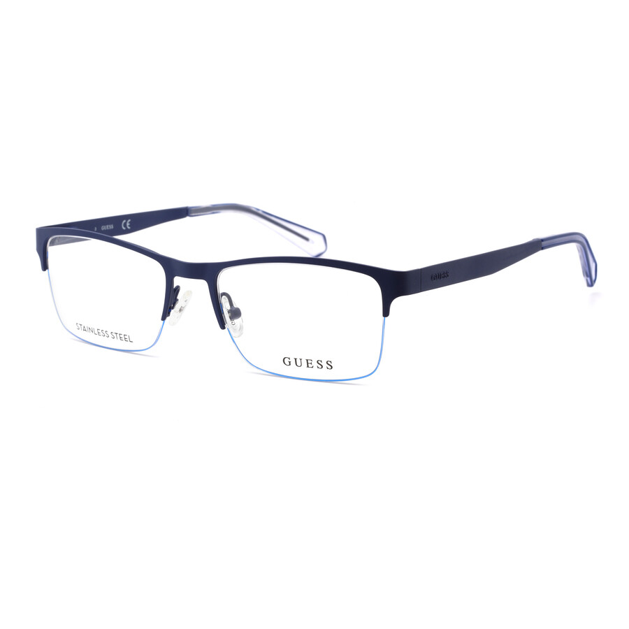 Guess Men's Blue Rectangular Eyeglass Frames GU193609154 664689875986 ...