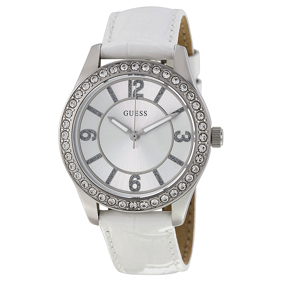 Guess Silver Dial Interchangeable Leather Ladies Watch U0351L1 ...