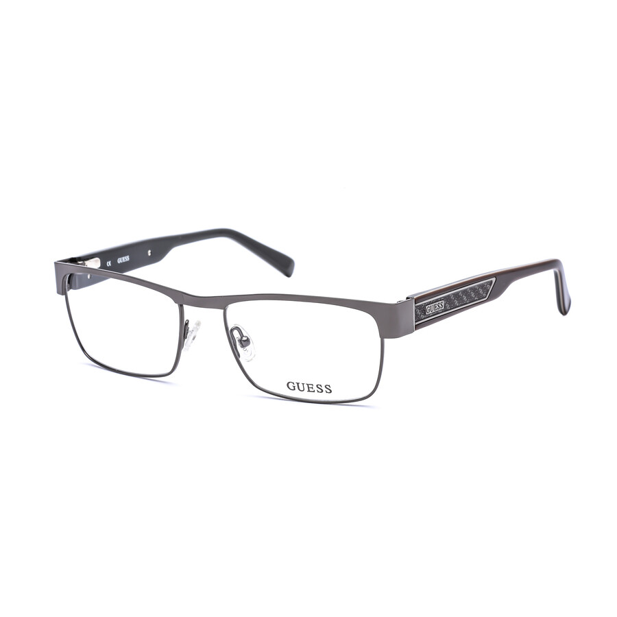 Guess Unisex Gunmetal Rectangular Eyeglass Frames GU 1739 J14 54 ...