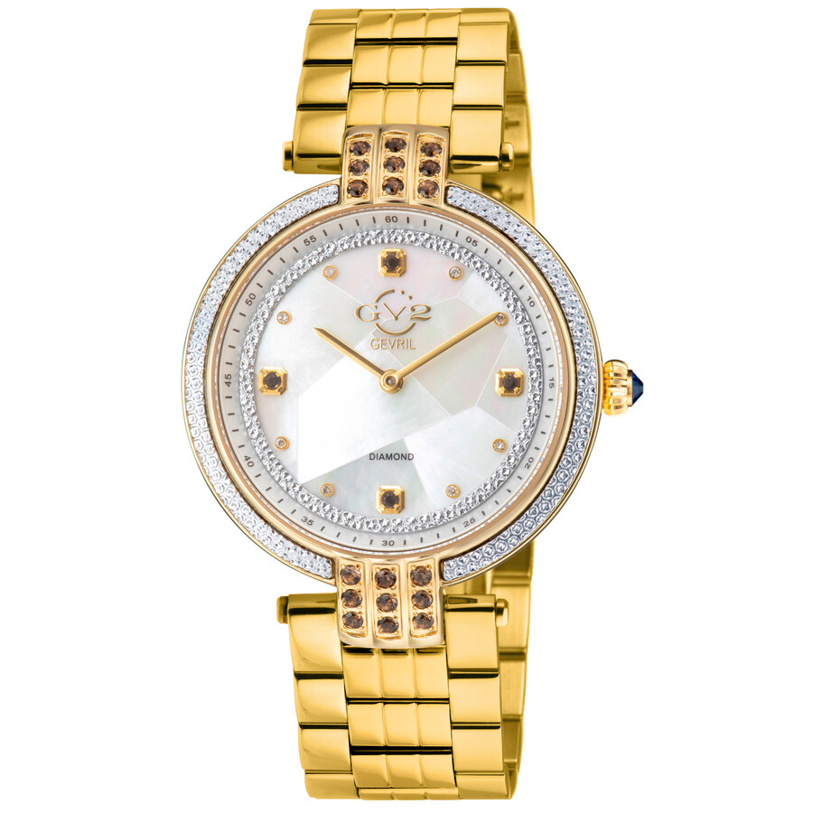 Gv2 By Gevril Matera Diamond Mother of Pearl Dial Ladies Watch 12808B ...