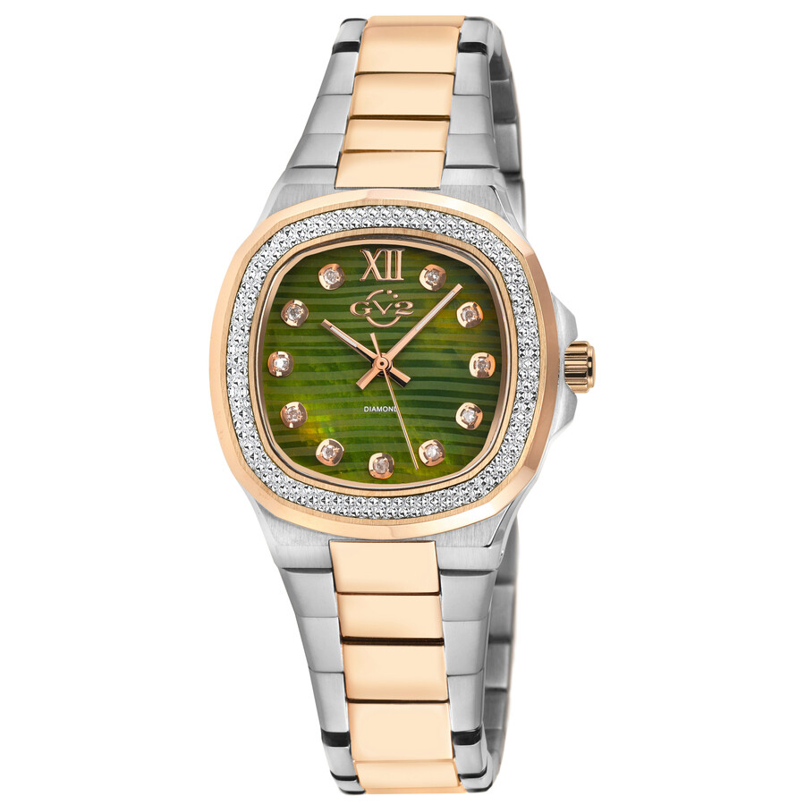 Gv2 By Gevril Potente Diamond Mother of Pearl Dial Ladies Watch 18207B ...