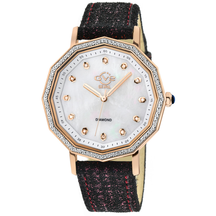 Gv2 By Gevril Spello Diamond Mother of Pearl Dial Ladies Watch 14504 ...