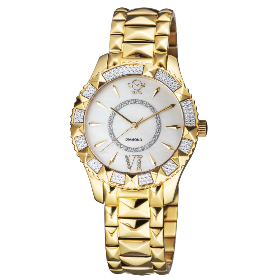 Gv2 By Gevril Venice Diamond Quartz White Dial Ladies Watch 11712-525 ...