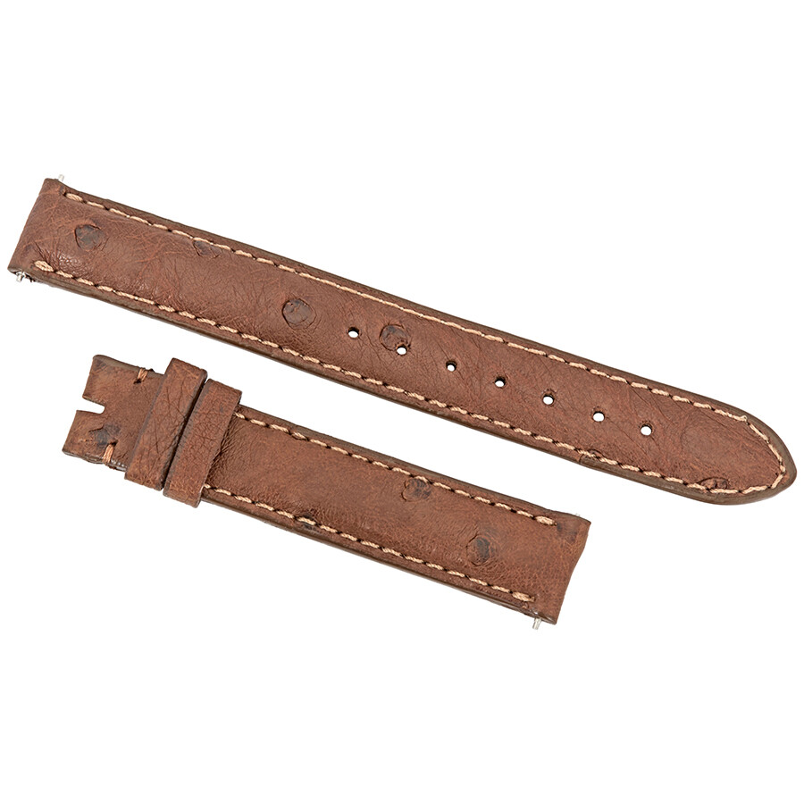 Hadley Roma 14 MM Matte Brown Ostrich Leather Strap 14DA02M ...