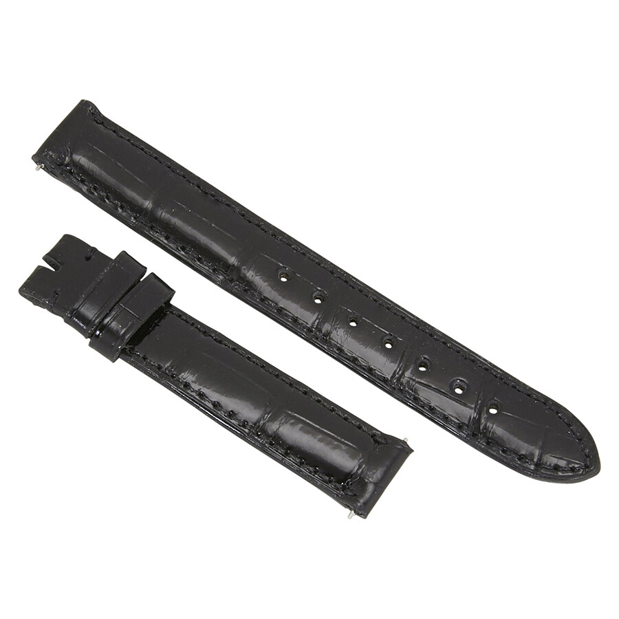 Hadley Roma 14 MM Shiny Black Alligator Leather Strap 14AAT01M ...