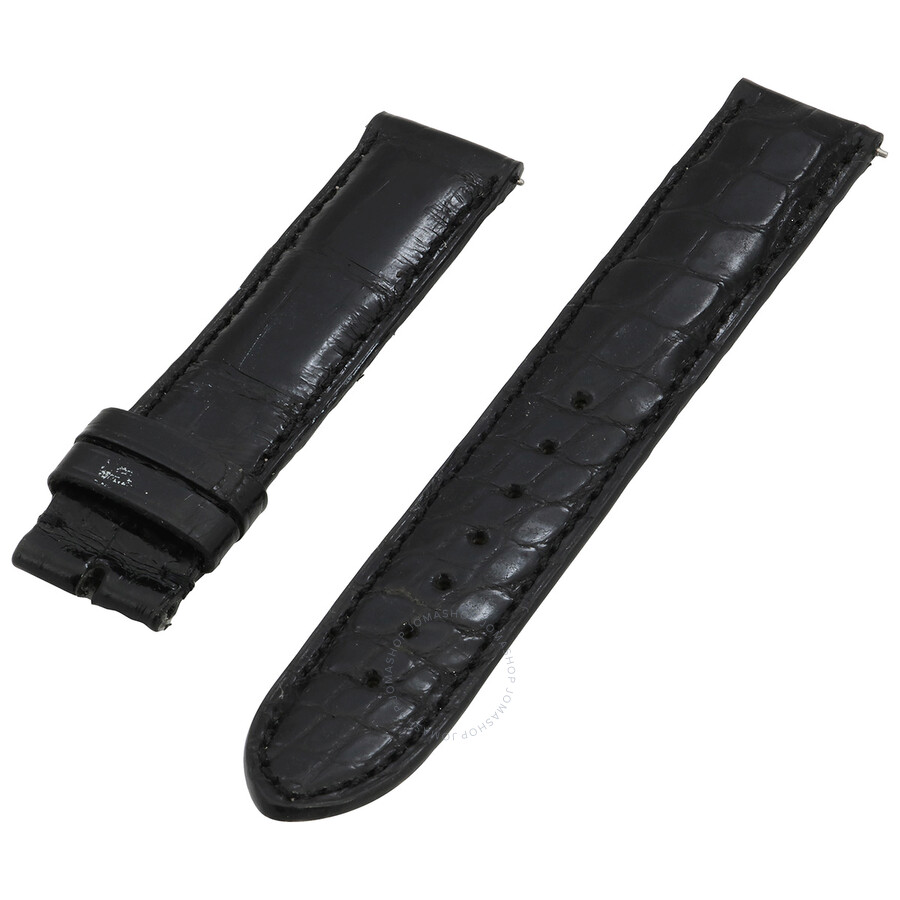 Hadley Roma 18 MM Shiny Black Alligator Leather Strap 18AAT01M ...