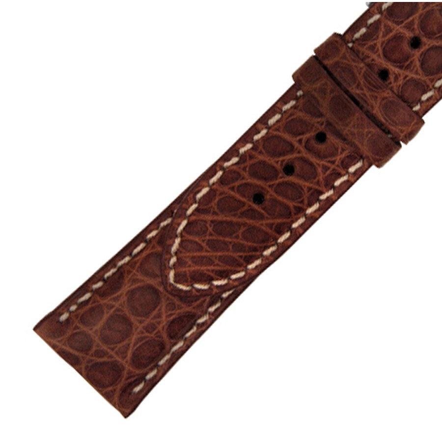 Hadley Roma 20 MM Brown Crocodile Leather Strap 20BAB02C - Watch Bands ...