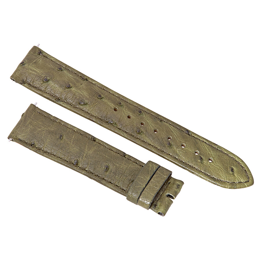 Hadley Roma 20 MM Matte Forest Green Ostrich Leather Strap 20OS07M ...