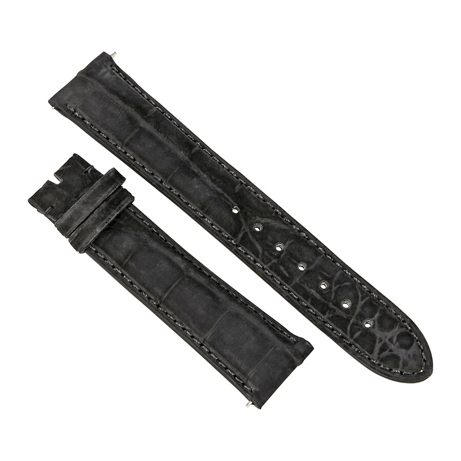 Hadley Roma 21 MM Black Nubuck Alligator Leather Strap 21AST01M - Watch ...