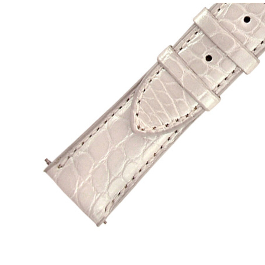 Hadley Roma 21 MM Metallic White Alligator Leather Strap 21AMR05M ...