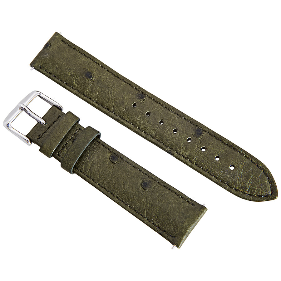 Hadley Roma Forest Green 19 MM Ostrich Leather Strap 19OS07M ...