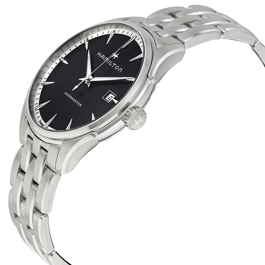 Hamilton Jazzmaster Black Dial Men's Stainless Steel Watch H32451131 ...