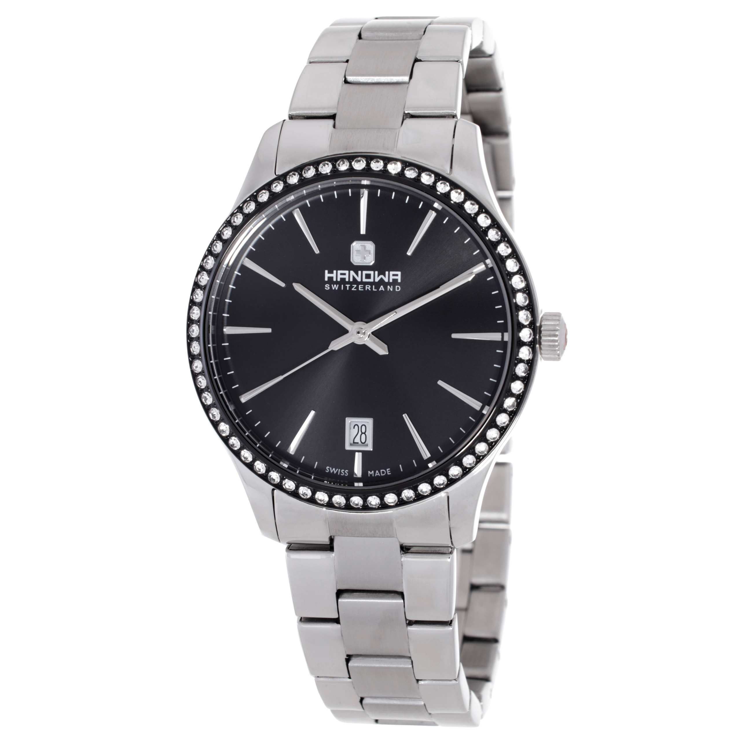 Hanowa Tresa Quartz Crystal Black Dial Ladies Watch HAWLH0001603 ...