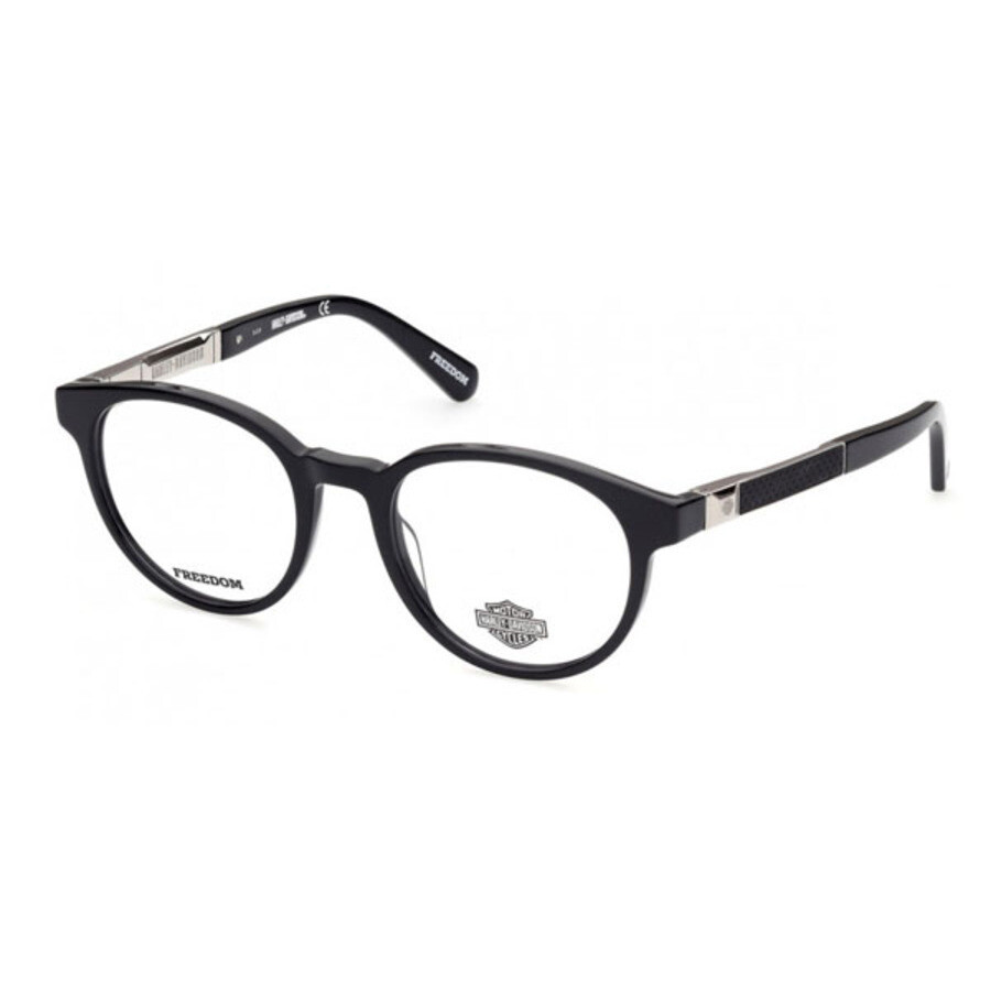 Harley Davidson Men's Black Round Eyeglass Frames HD901500151 ...