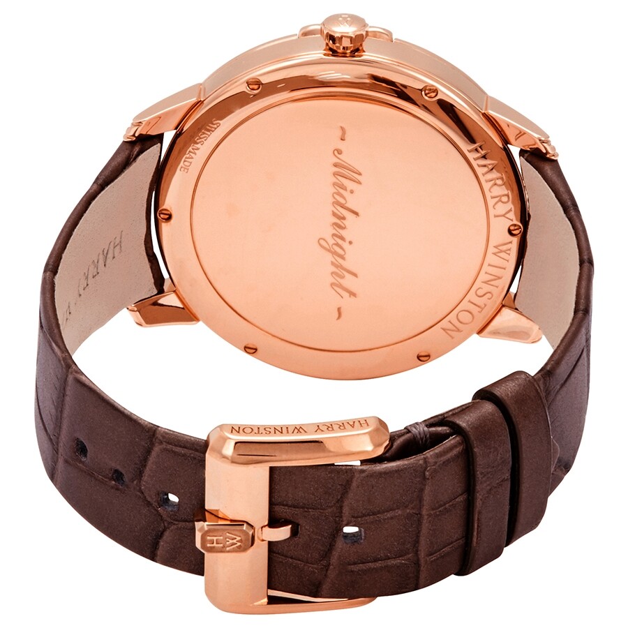 Harry Winston Midnight Men's 18k Rose Gold Diamond Watch MIDQMP39RR004 ...