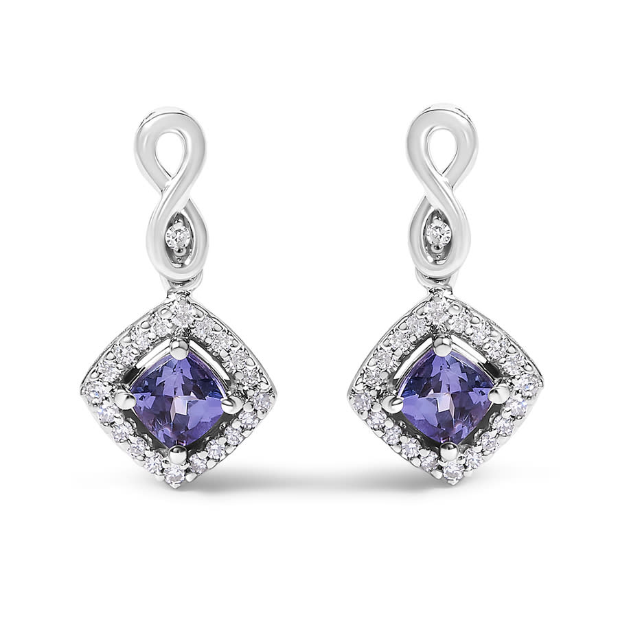 Haus Of Brilliance 10K White Gold Blue Purple Tanzanite and Diamond ...