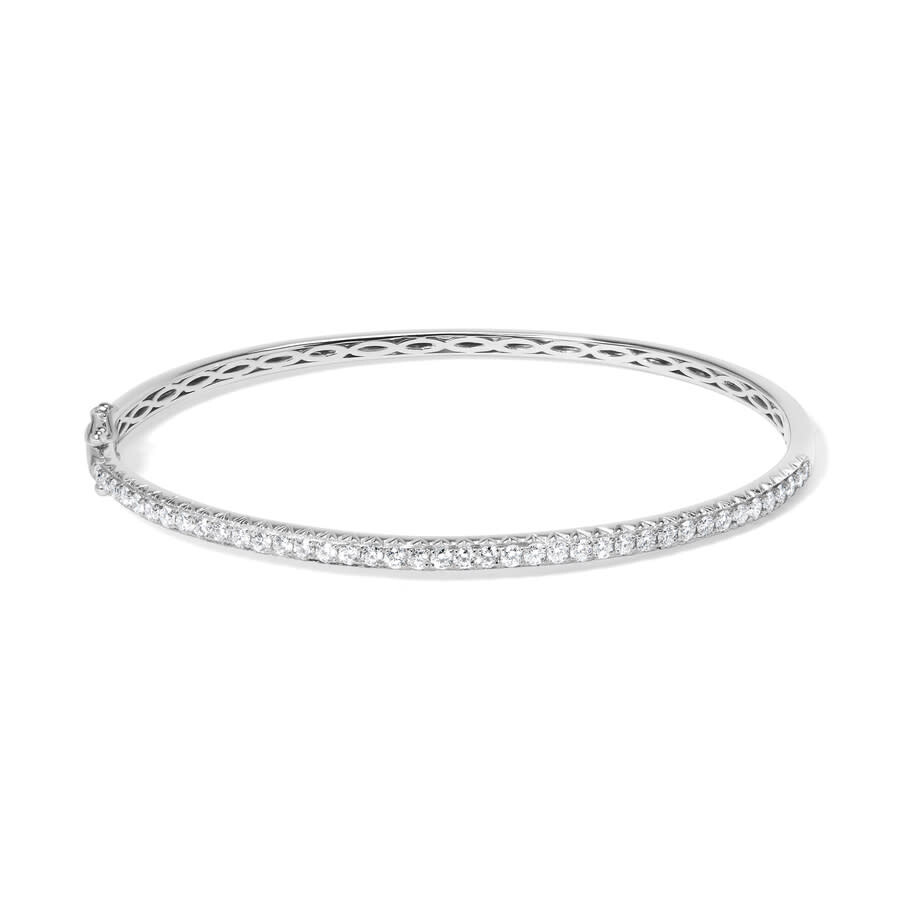 Haus Of Brilliance 14K White Gold 1.00 Cttw Half Eternity Diamond Bangle Bracelet (G-H Color ...