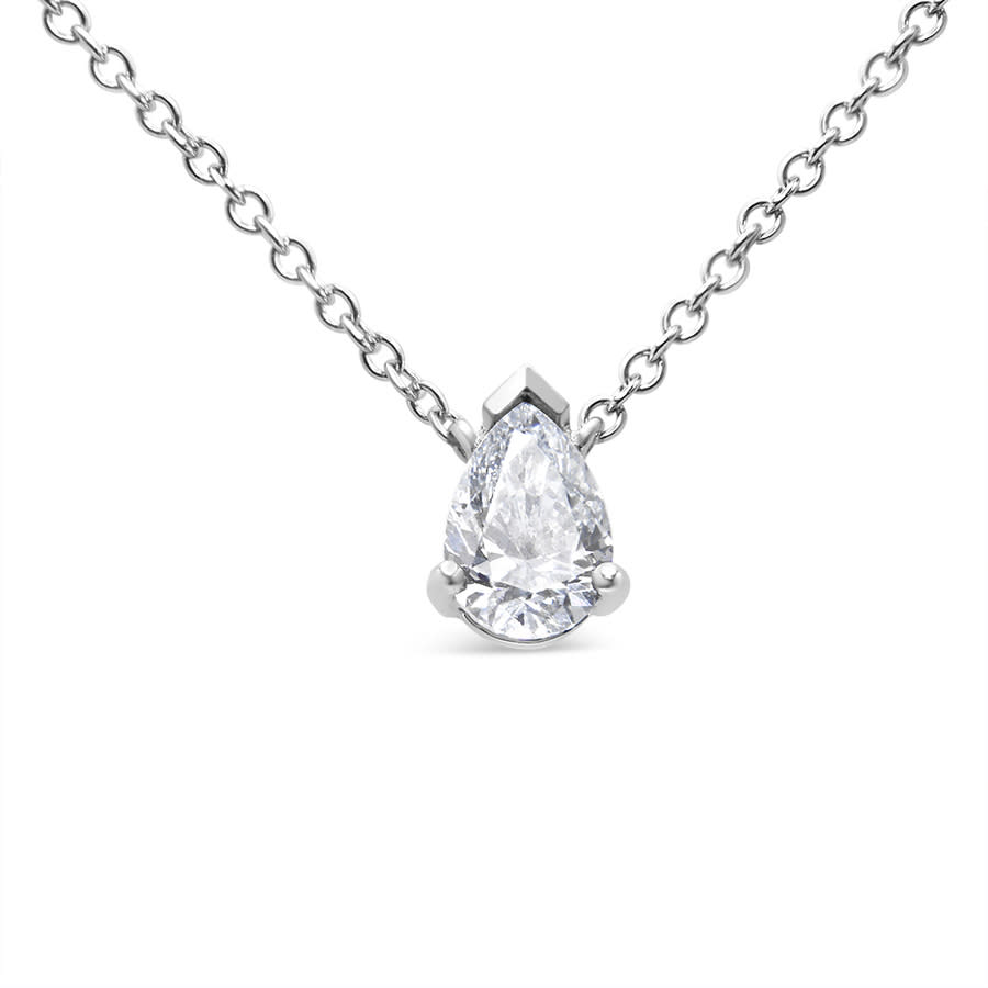 Haus Of Brilliance 14K White Gold 1/2 Cttw Lab Grown Pear Shape ...