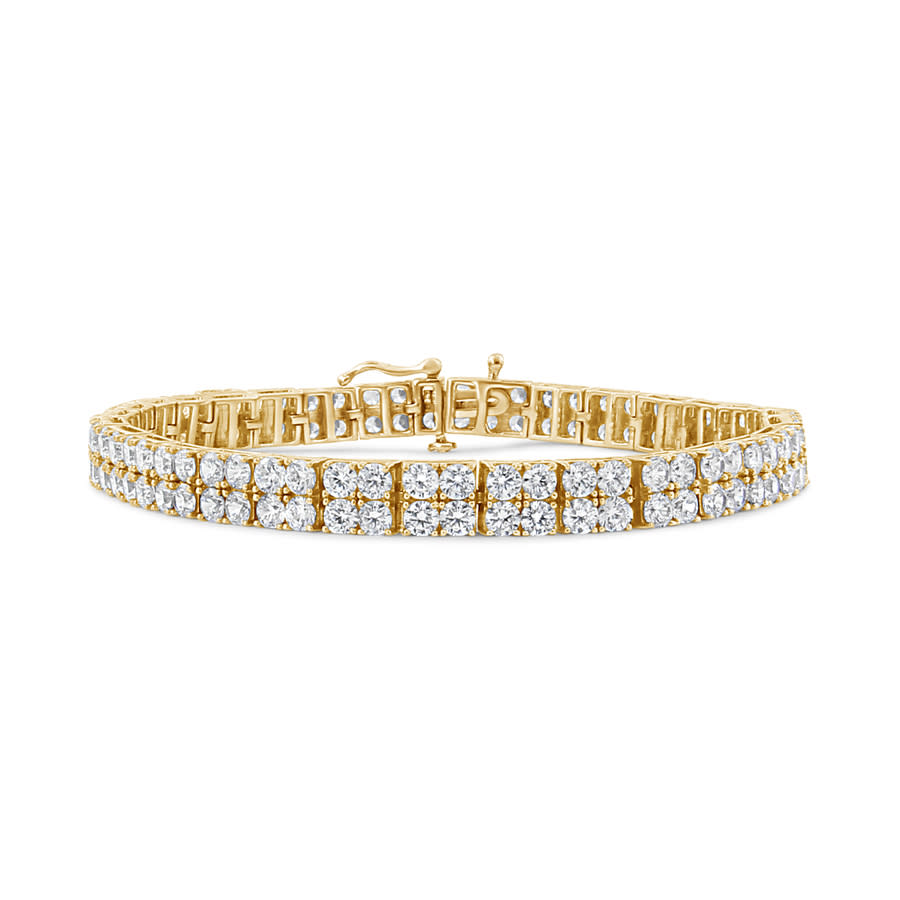 Haus Of Brilliance 14K Yellow Gold 10.0 Cttw Diamond 2 Row Tennis ...