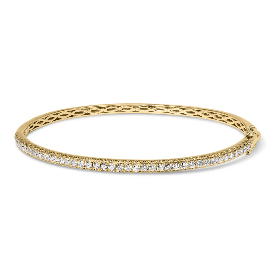 Haus Of Brilliance 14K Yellow Gold 1.00 Cttw Half Eternity Diamond Bangle Bracelet (G-H Color ...