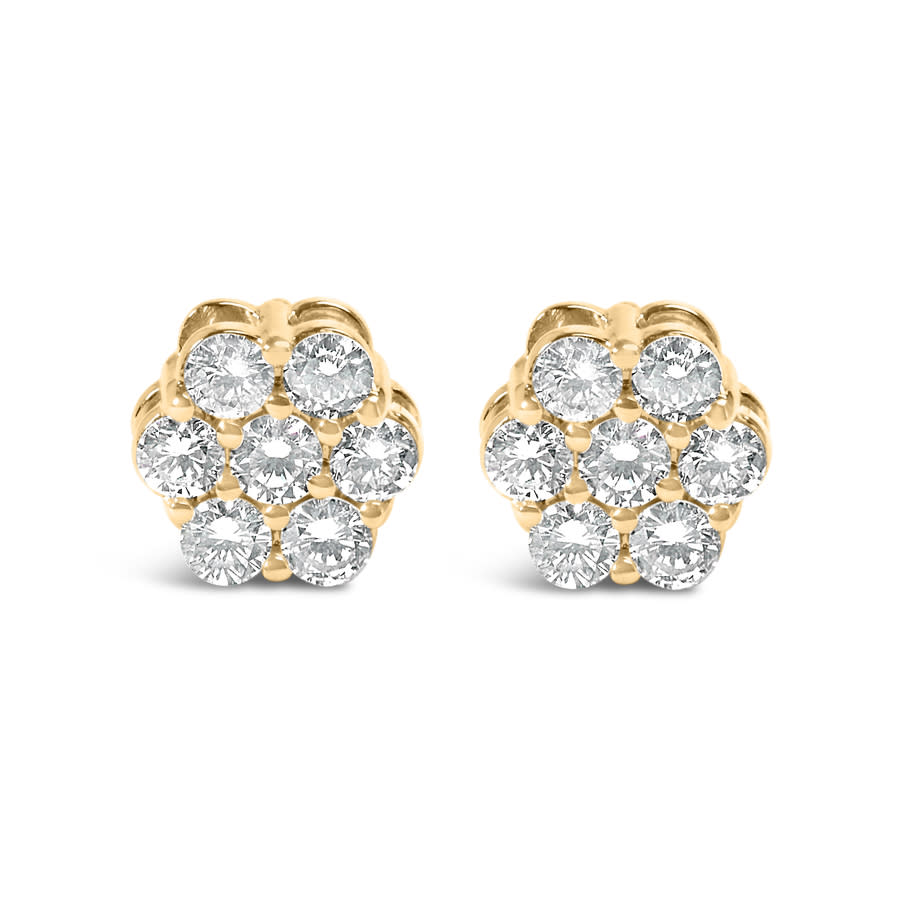 Haus Of Brilliance 14K Yellow Gold 3/4 Cttw 7 Stone Floral Cluster ...