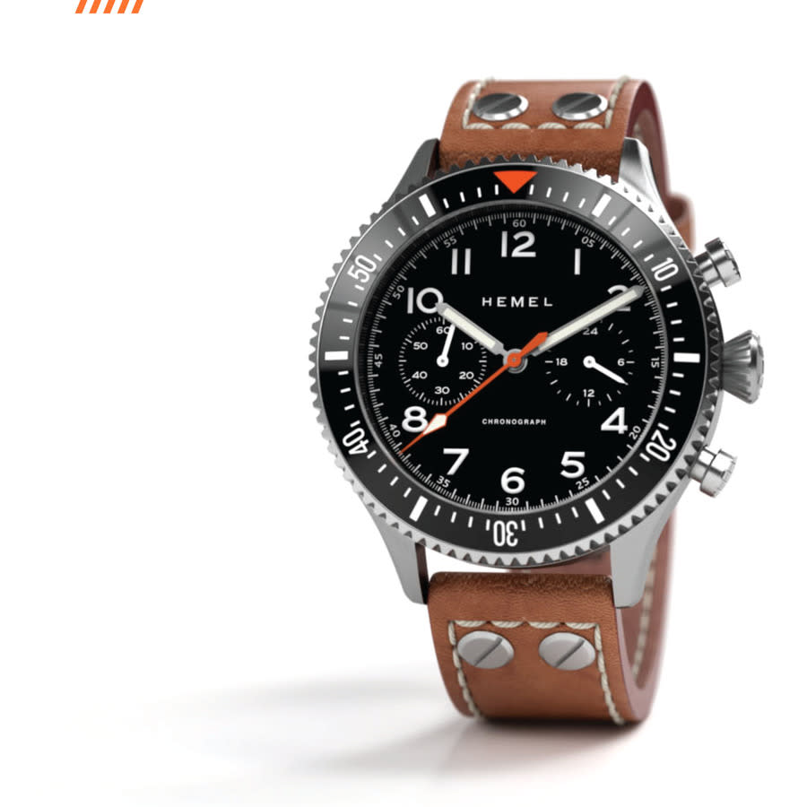 Hemel HF Chronograph GMT Quartz Black Dial Men's Watch HF3 - Watches ...